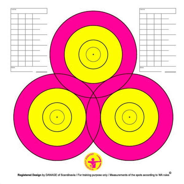Danage 3-Spot Target Face x1 - Wales Archery